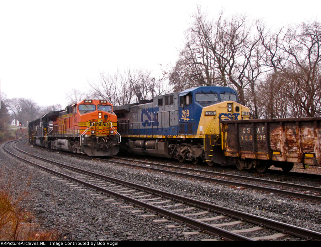 CSX 269 and BNSF 5688